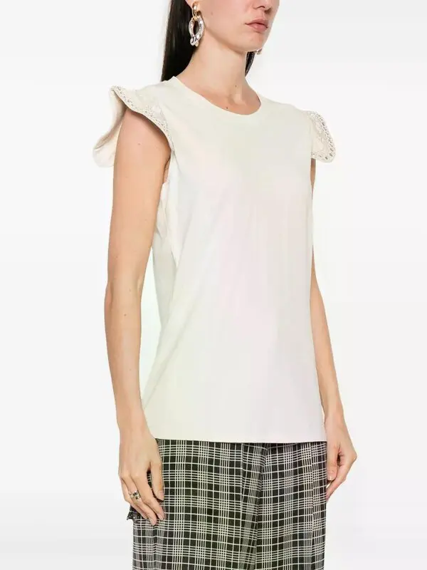 TWINSET Bead-detail Cap Sleeve T-shirt