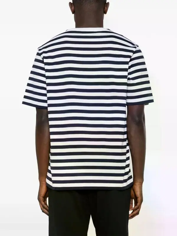 Versace Medusa-embroidered Striped T-shirt