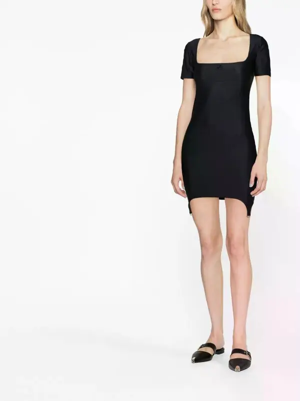 COURREGES Square-neck Cut-out Mini Dress