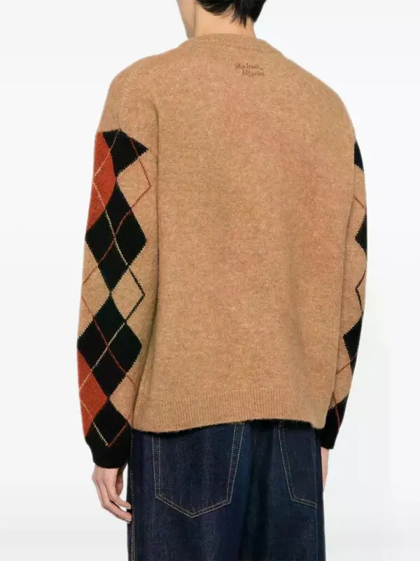 Maison Kitsuné Argyle Check Crew Neck Jumper