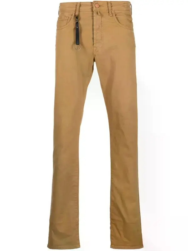 Incotex Camel Stretch-cotton Slim-fit Trousers - Brown