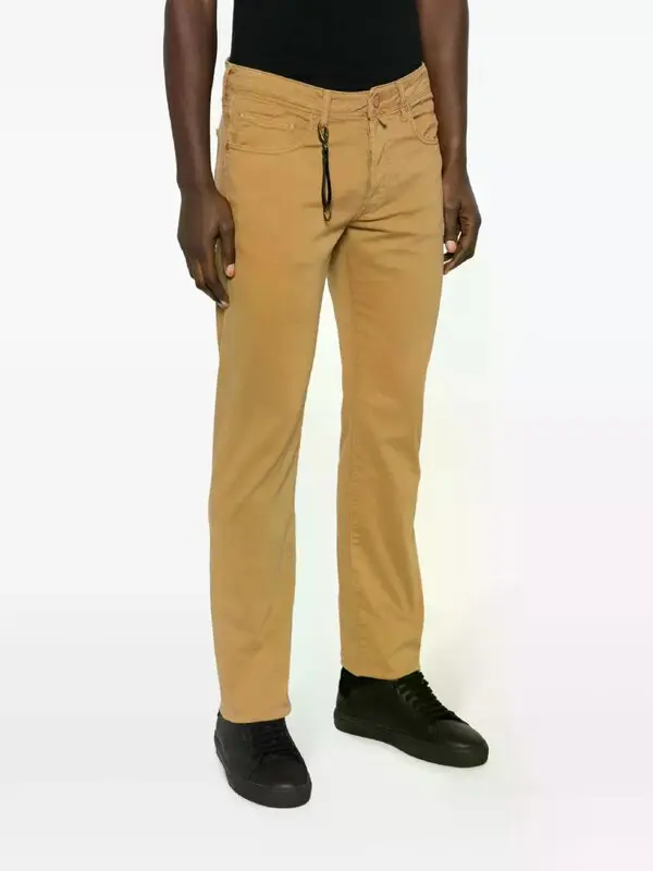 Incotex Camel Stretch-cotton Slim-fit Trousers - Brown