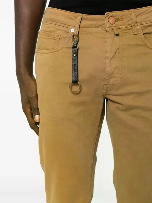 Incotex Camel Stretch-cotton Slim-fit Trousers - Brown