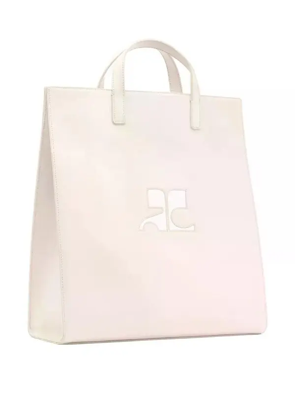 COURREGES Heritage Leather Tote Bag - Neutrals