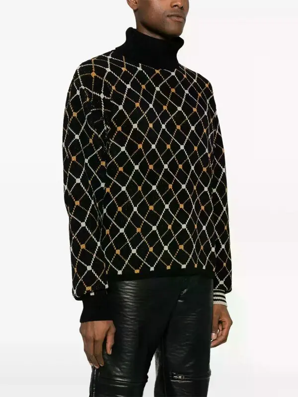 Random Identities Roll Neck Jacquard Jumper