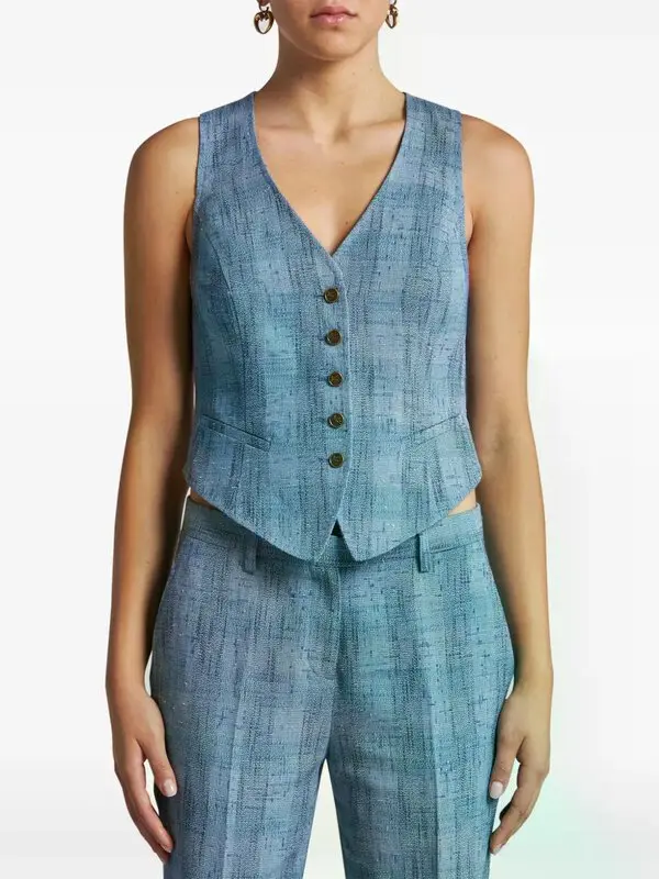 Etro Slub Waistcoat - Blue