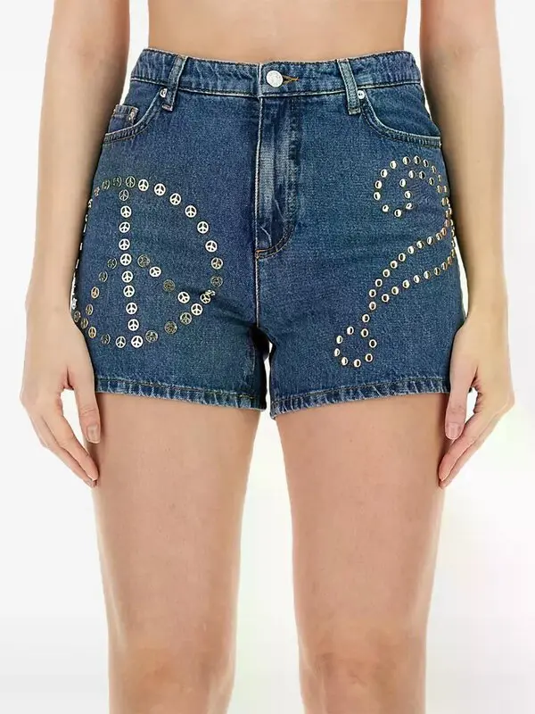 Moschino Embellished Denim Shorts