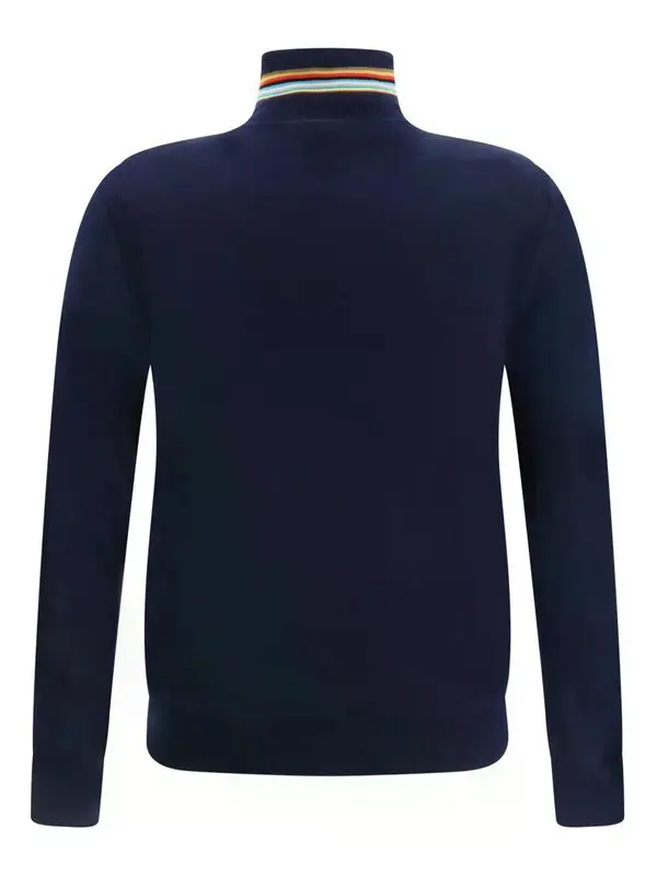Paul Smith Merino Wool Roll Neck Jumper - Blue