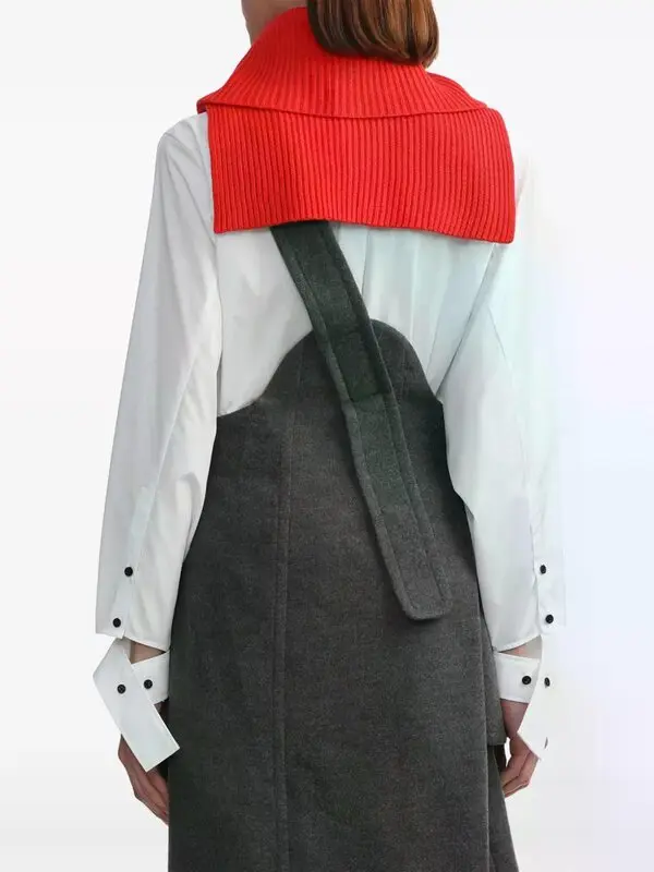 ENFOLD Ribbed Knit Strapless Top With Asymmetric Hem