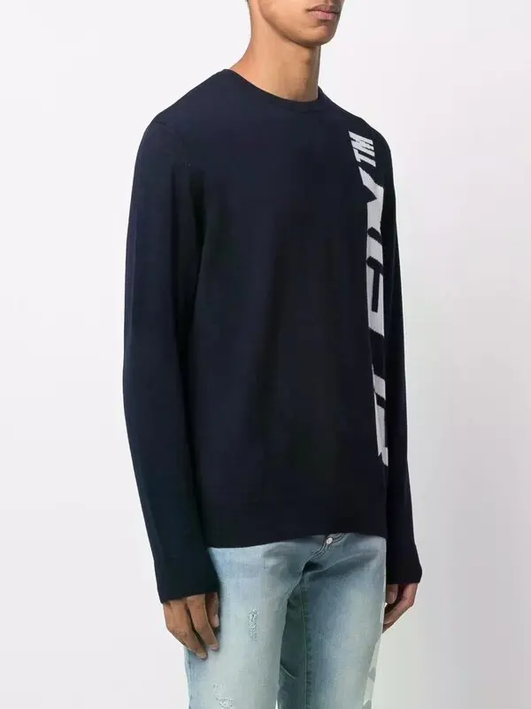 Philipp Plein Wool Skull Print Sweater - Blue