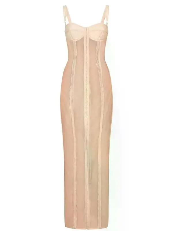 Dolce & Gabbana Bustier Midi Dress - Neutrals