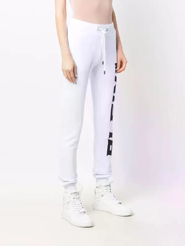 Philipp Plein Logo Print Cotton Joggers - White