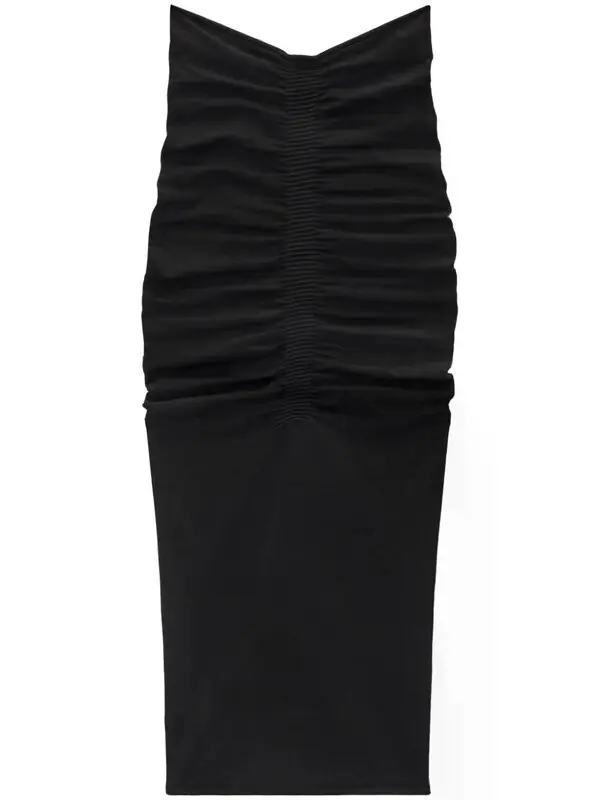 Alexander Wang Ruched Maxi Skirt - Black