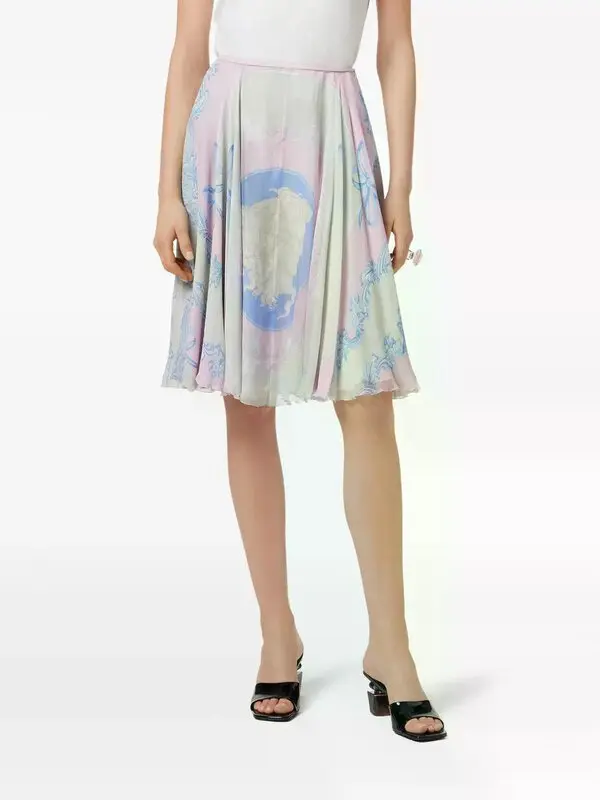 Versace Cameo Silk Midi Skirt