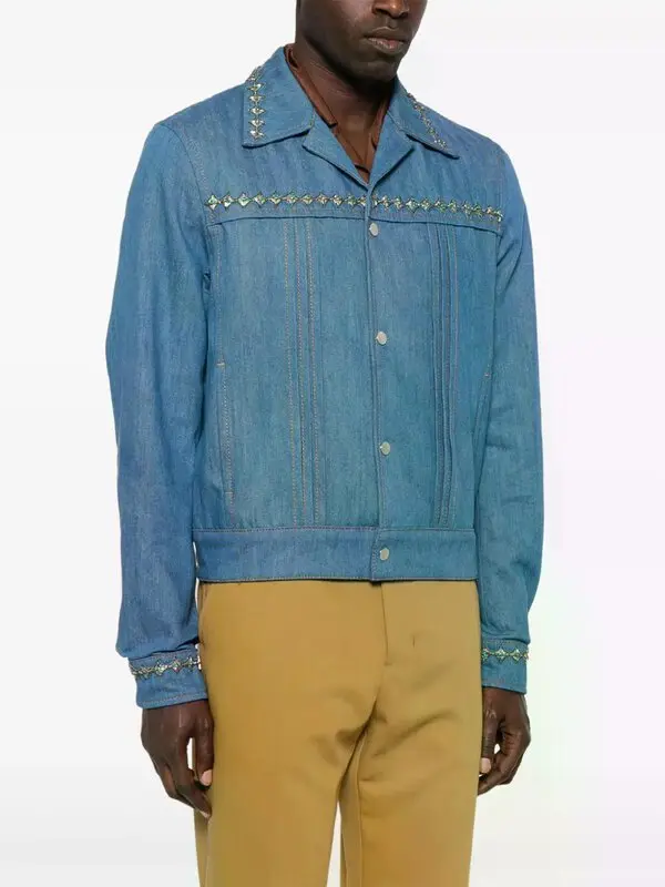 Amiri Crystal-embellished Denim Jacket