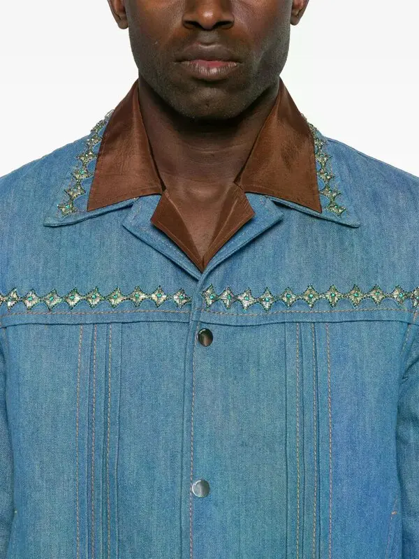 Amiri Crystal-embellished Denim Jacket