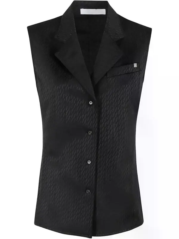 Helmut Lang Jacquard Satin Vest - Black
