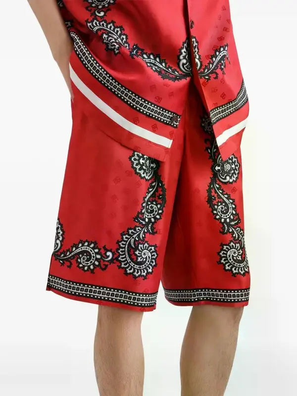 Dolce & Gabbana Printed Bermuda Shorts - Red