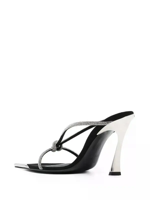 MUGLER Knotted Fang Sandals - Black