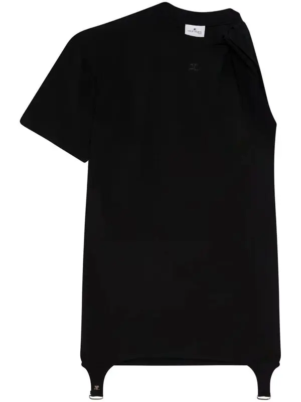 COURREGES Asymmetric Mini Dress - Black