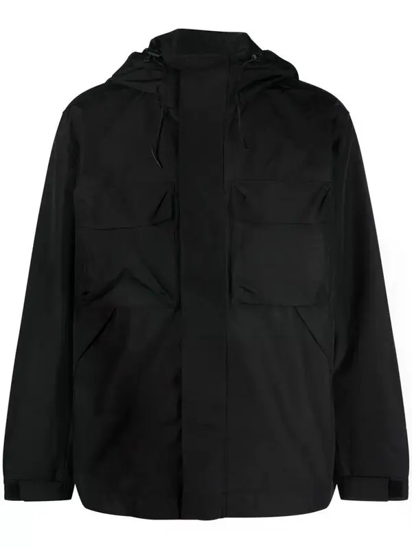Calvin Klein Technical Hooded Windbreaker Jacket - Black