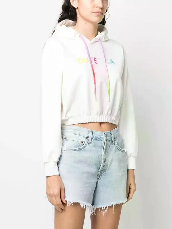 Duvetica Cropped Logo Hoodie