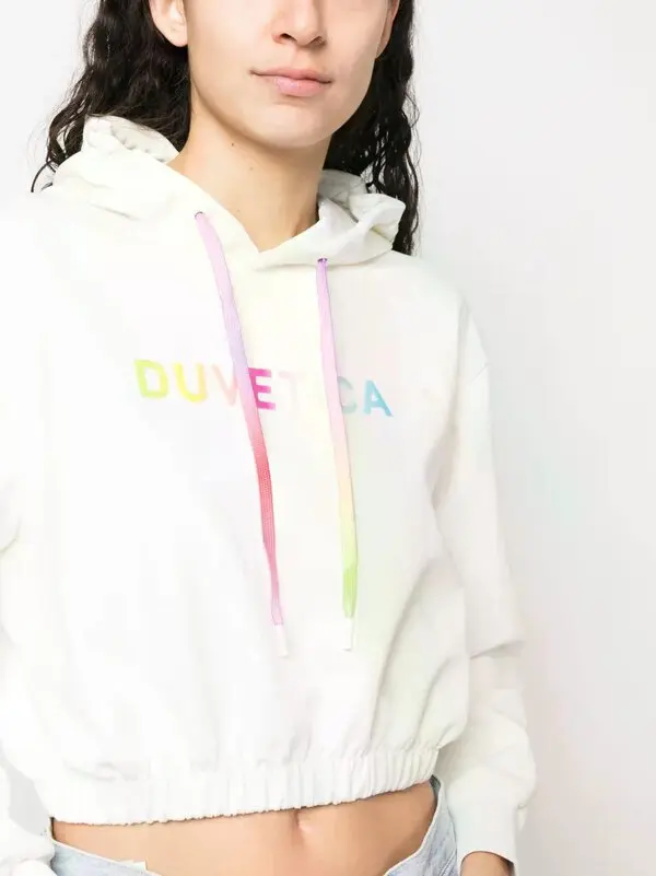 Duvetica Cropped Logo Hoodie