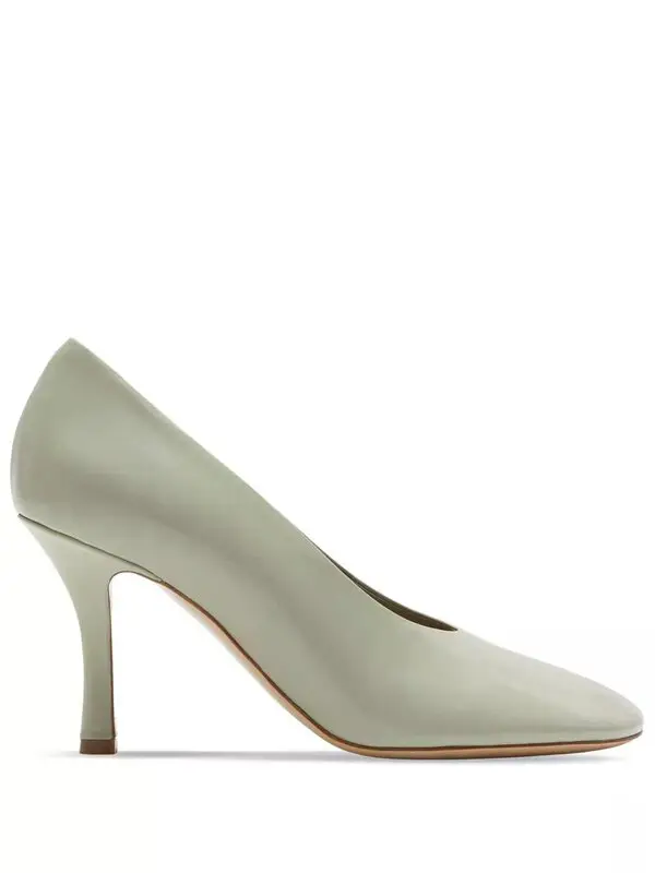 Burberry 85mm Slip-on Leather Pumps - Neutrals