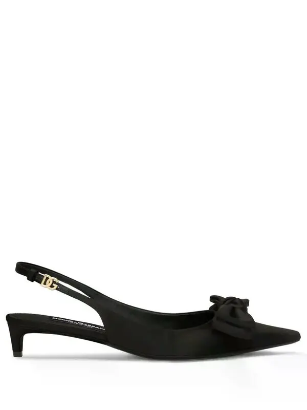 Dolce & Gabbana Slingback Pumps With Bow Detailing - Black