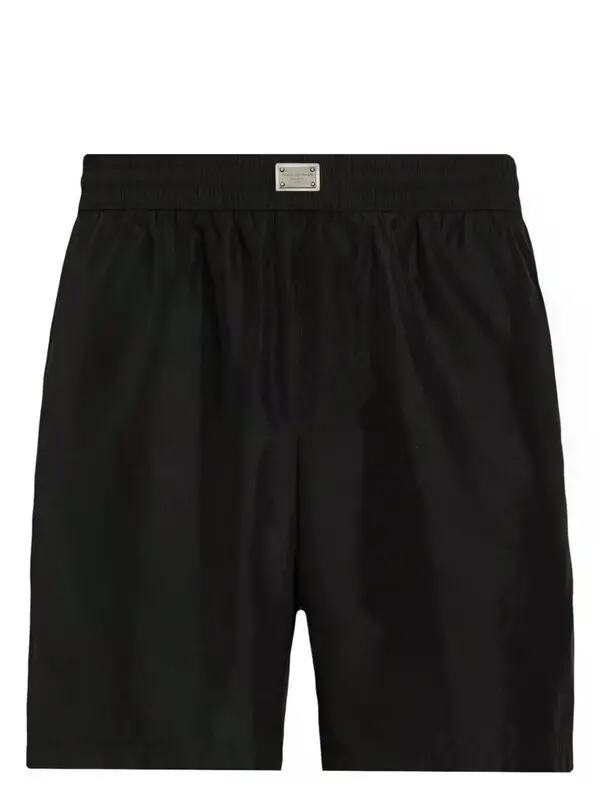 Dolce & Gabbana Logo-plaque Swim Shorts - Black