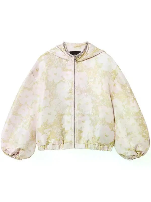 TWINSET Embroidered Jacquard Bomber Jacket