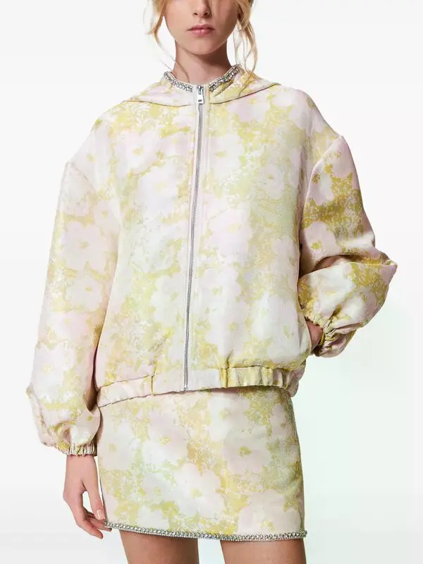TWINSET Embroidered Jacquard Bomber Jacket