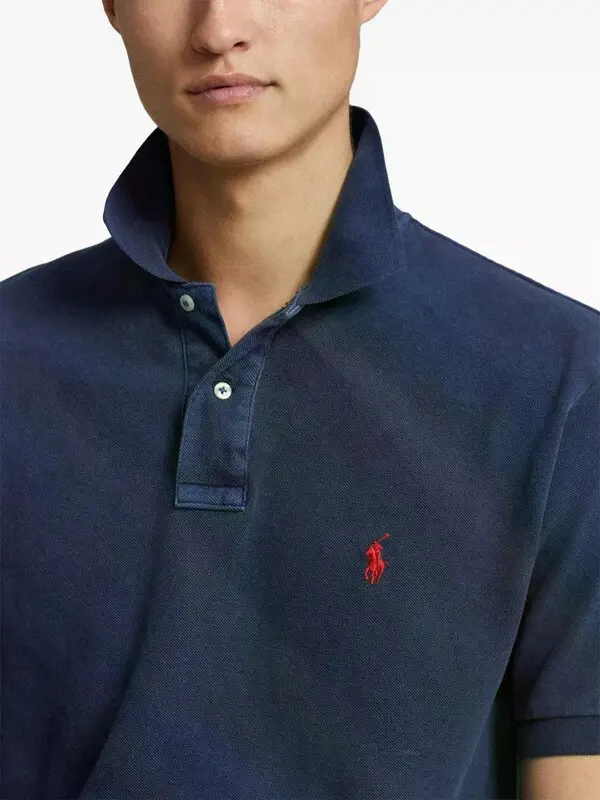 Polo Ralph Lauren Embroidered Cotton Polo Shirt - Blue