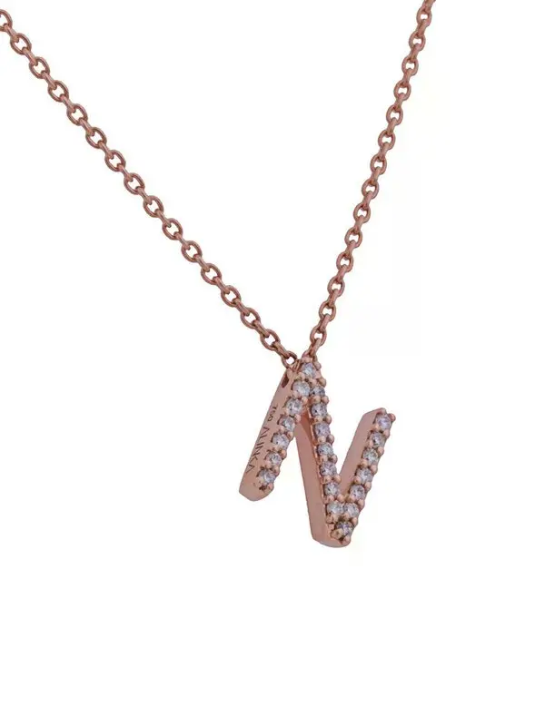 ALINKA Rose Gold Diamond Letter N Pendant Necklace