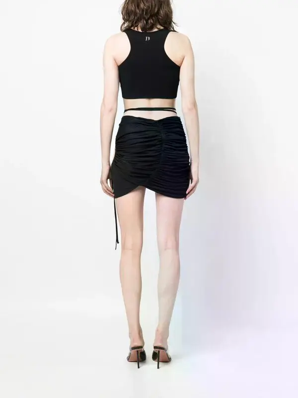 ANDREĀDAMO Asymmetric Ruched Skirt With Cut-out Detail