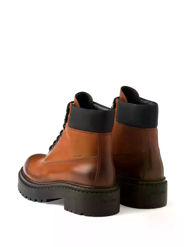 Prada Leather Lace-up Boots