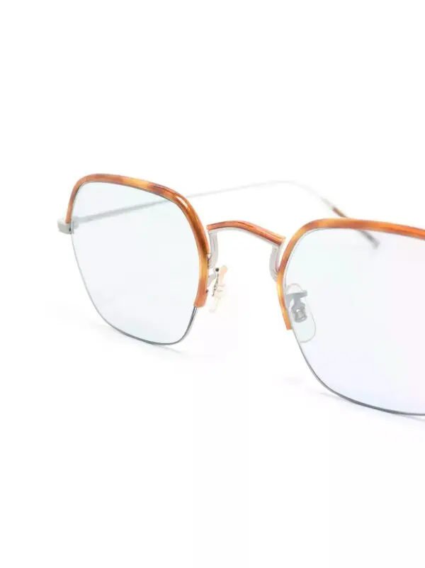 Oliver Spencer Geometric Frame Eyeglasses In Tortoiseshell And Tone