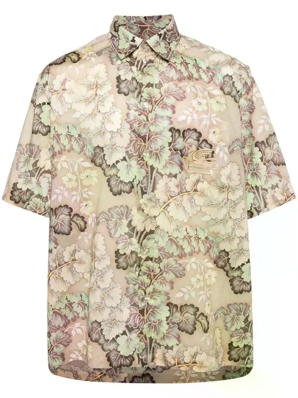 Etro Pegaso-embroidered Floral-motif Shirt