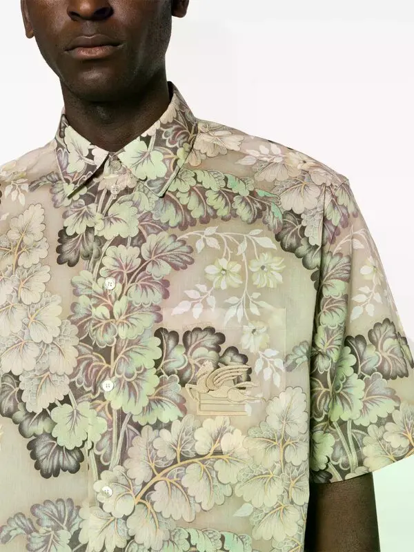 Etro Pegaso-embroidered Floral-motif Shirt