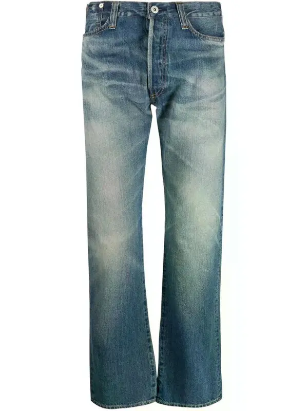 Junya Watanabe X Jean-michel Basquiat Printed Straight-leg Jeans - Blue