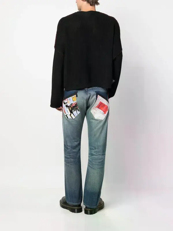 Junya Watanabe X Jean-michel Basquiat Printed Straight-leg Jeans