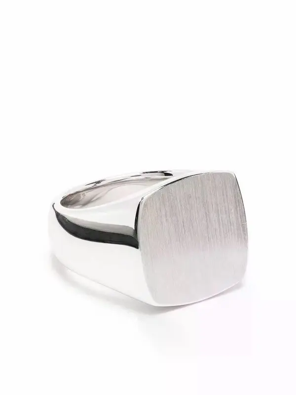 Tom Wood Cushion Satin Square Ring - Silver