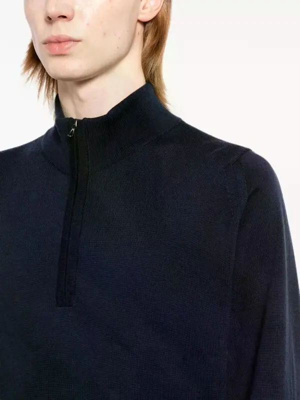 John Smedley Virgin Wool Half-zip Jumper