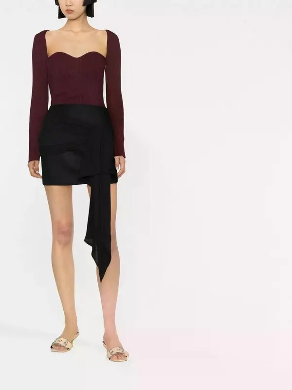 Philosophy Di Lorenzo Serafini Virgin Wool-cashmere Blend Draped Miniskirt