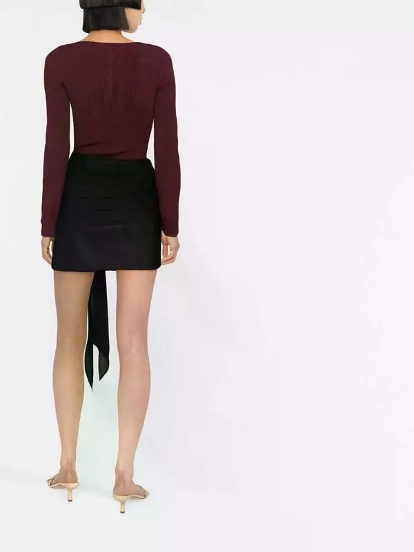 Philosophy Di Lorenzo Serafini Virgin Wool-cashmere Blend Draped Miniskirt