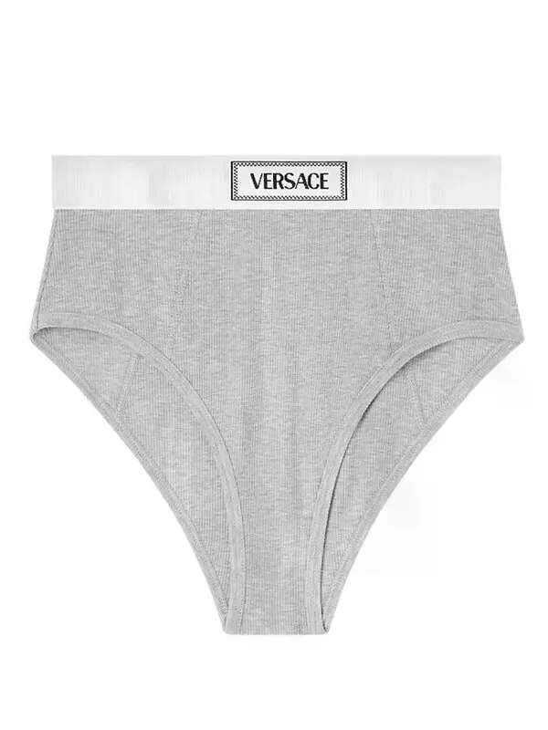Versace Logo-waistband Fine-ribbed Briefs