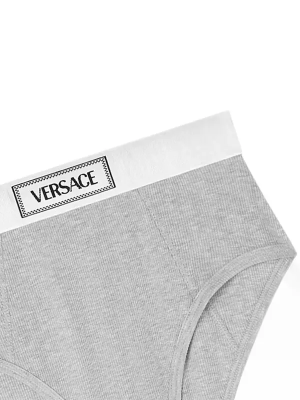 Versace Logo-waistband Fine-ribbed Briefs