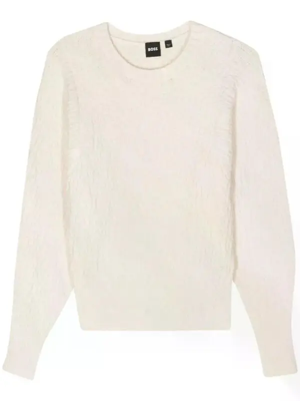 BOSS Logo-lettering Chunky-knit Jumper