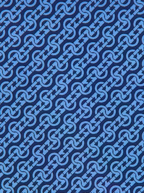 FERRAGAMO Woven-print Silk Tie - Blue