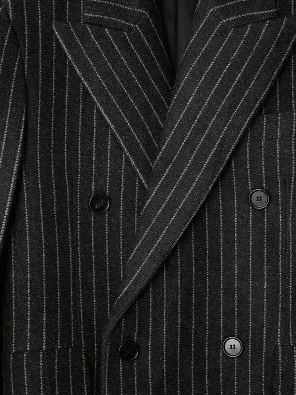 Burberry Pinstripe Double-breasted Blazer - Black